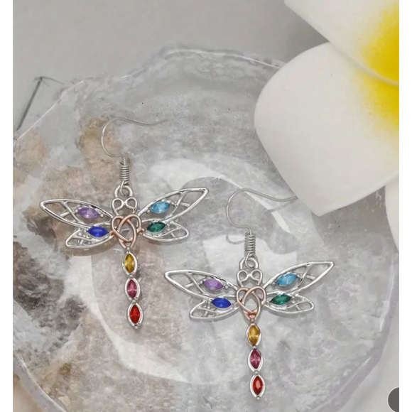 Unbranded | Jewelry | Dragonfly Earrings Multiple Color Hook Closure ...